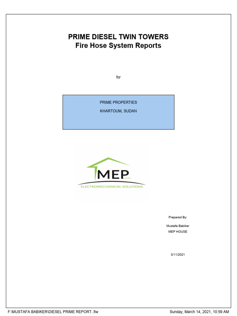 PDT - Fire Pump Calculation | PDF | Fire Sprinkler System | Pipe (Fluid ...