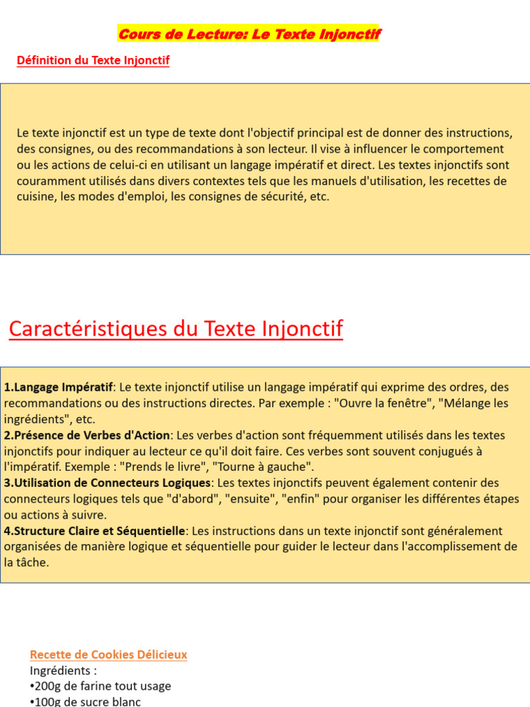 Texte Injonctif 1 | PDF | Cuisine | Nourritures