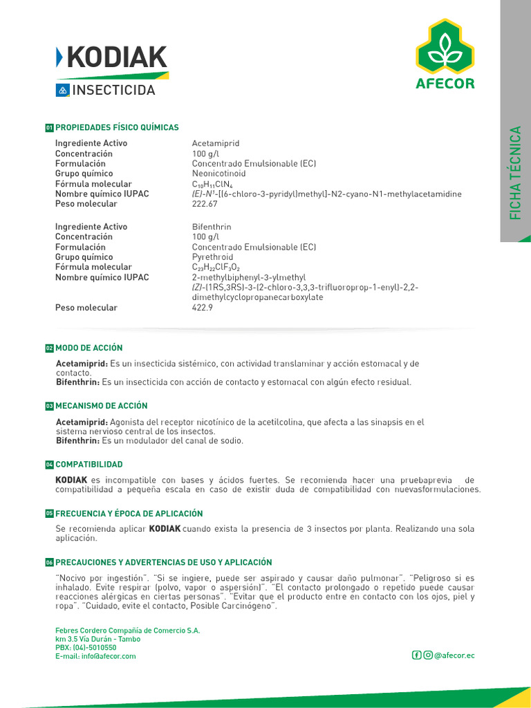 Kodiak Ficha Tecnica | PDF