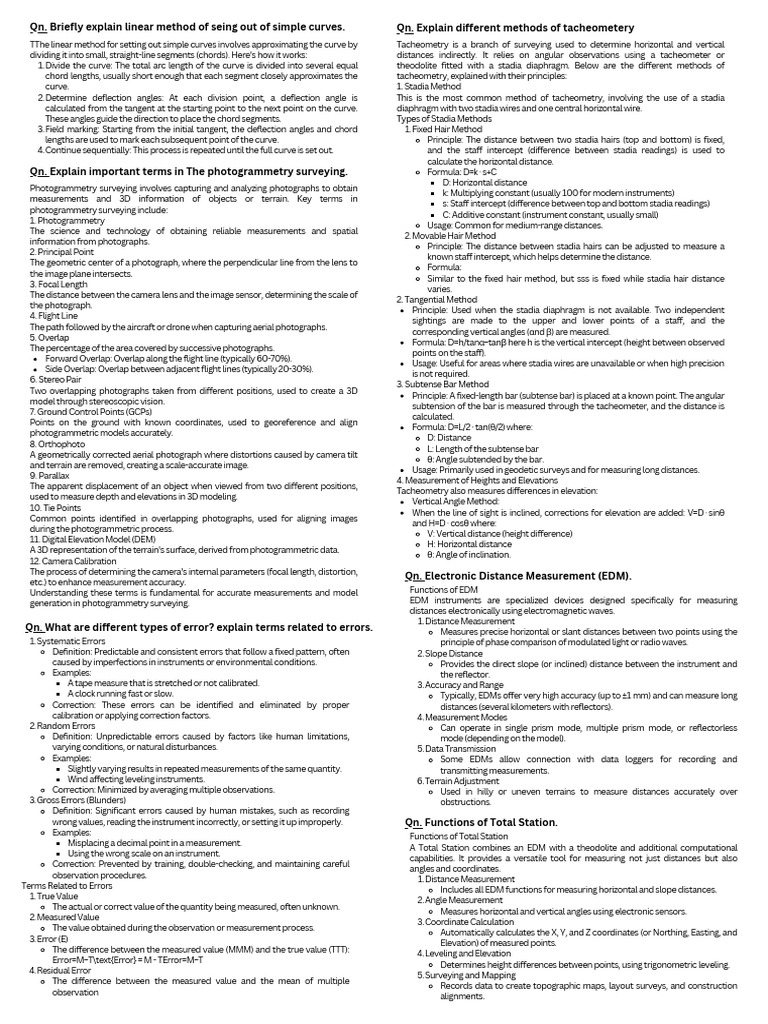 Advance Surveying Cheat's | PDF | Geographic Information System | Surveying