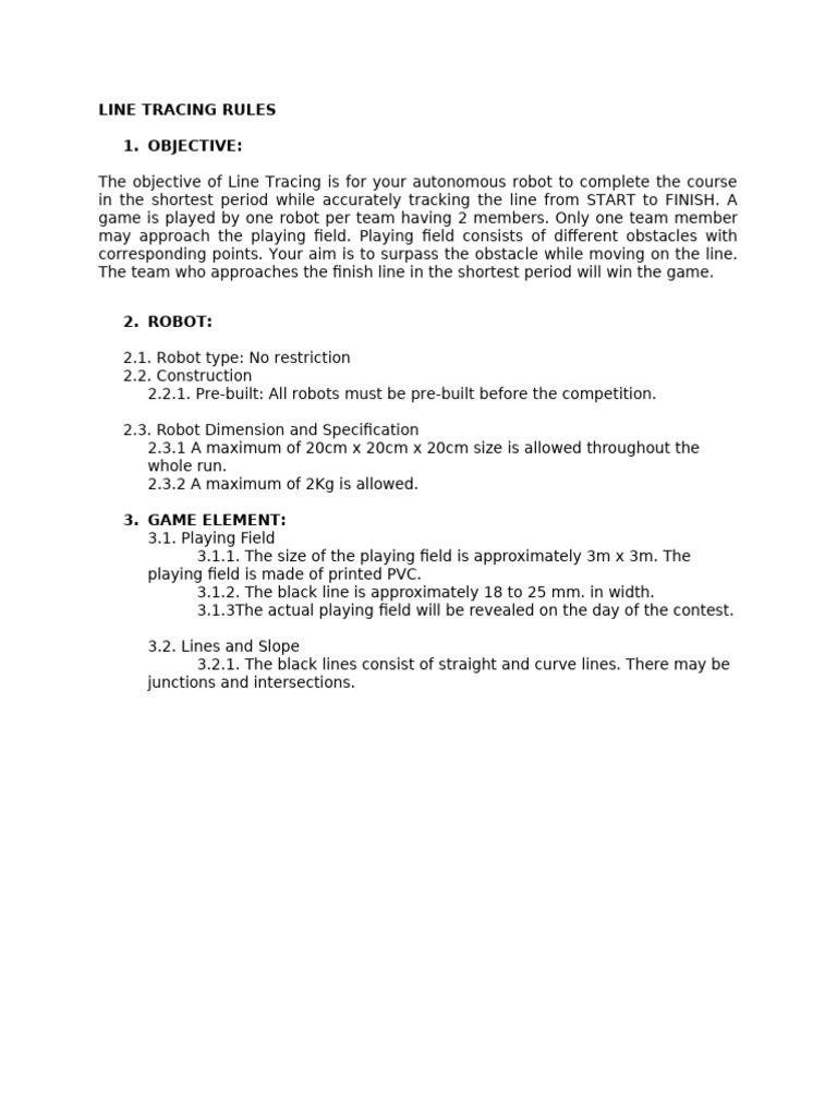 Line Tracing Rules and Robotics Dance | PDF | Choreography | Robot