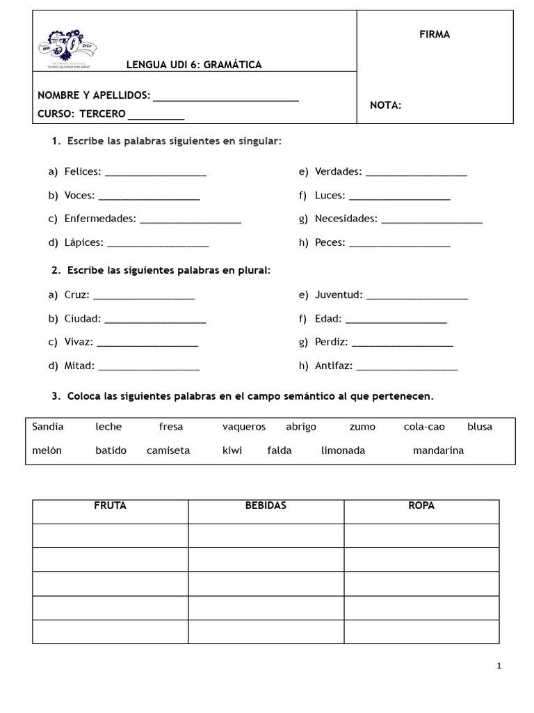 EXAMEN UDI 6 LENGUA adaptado | PDF