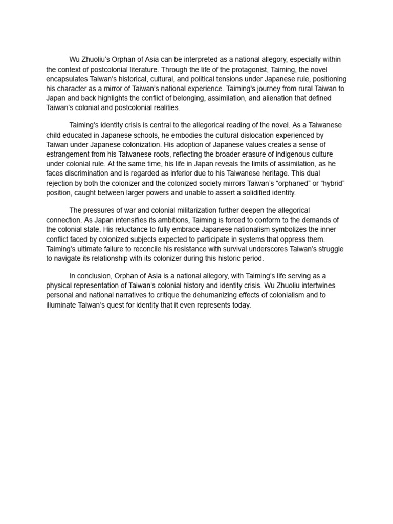 Orphan of Asia: Taiwan's Identity Crisis | PDF
