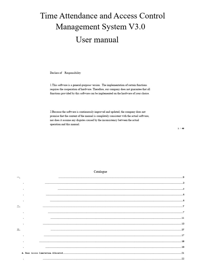 Time Attendance & Access Control V3.0 Manual | PDF | Databases ...