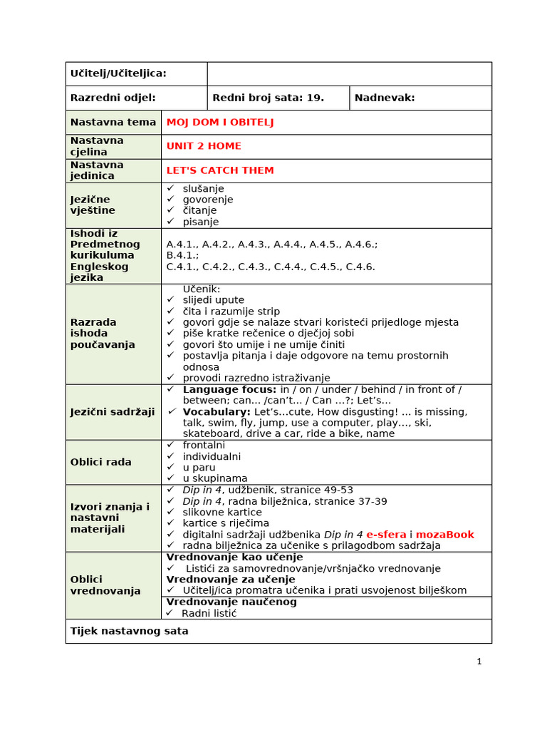 10 U2 L7 Let's+catch+them | PDF