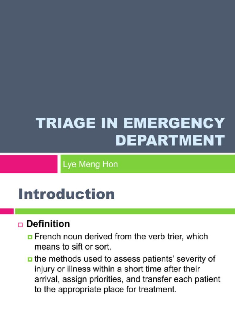 Triage in emergency department | PDF