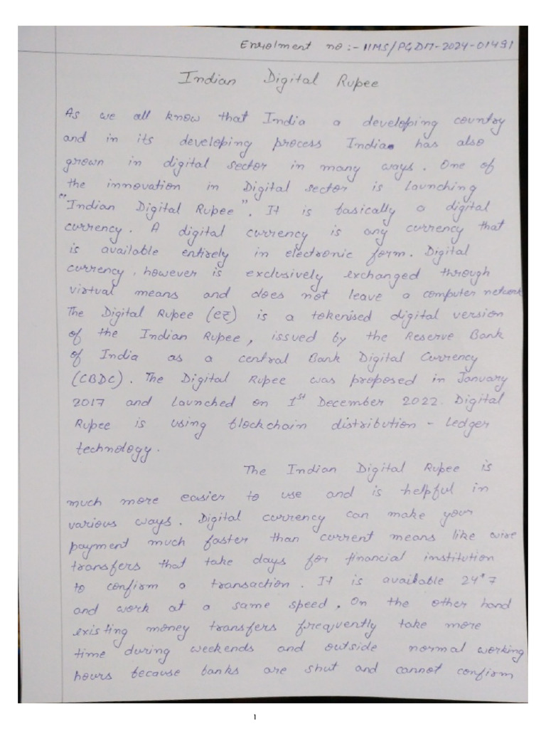 Indian Digital Rupee | PDF