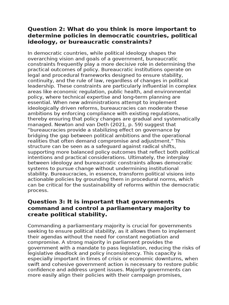 Comparative Politics Assignment 1 | PDF | Governance | Bureaucracy