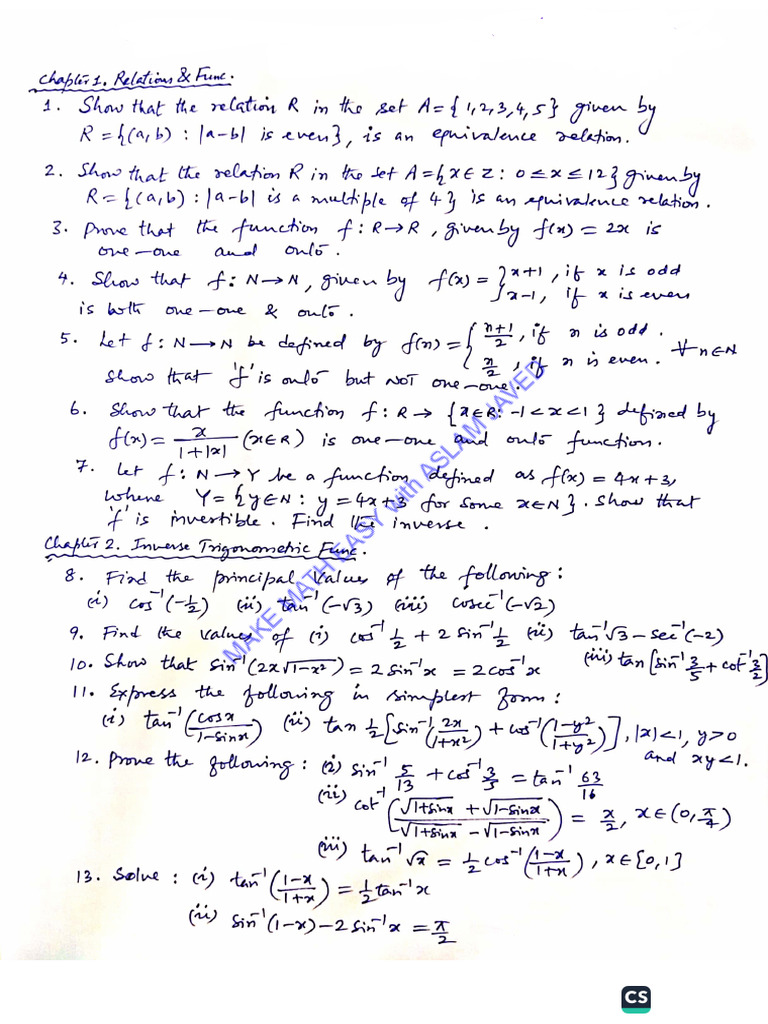 Class Xii Revision For Hye - 2024 | PDF