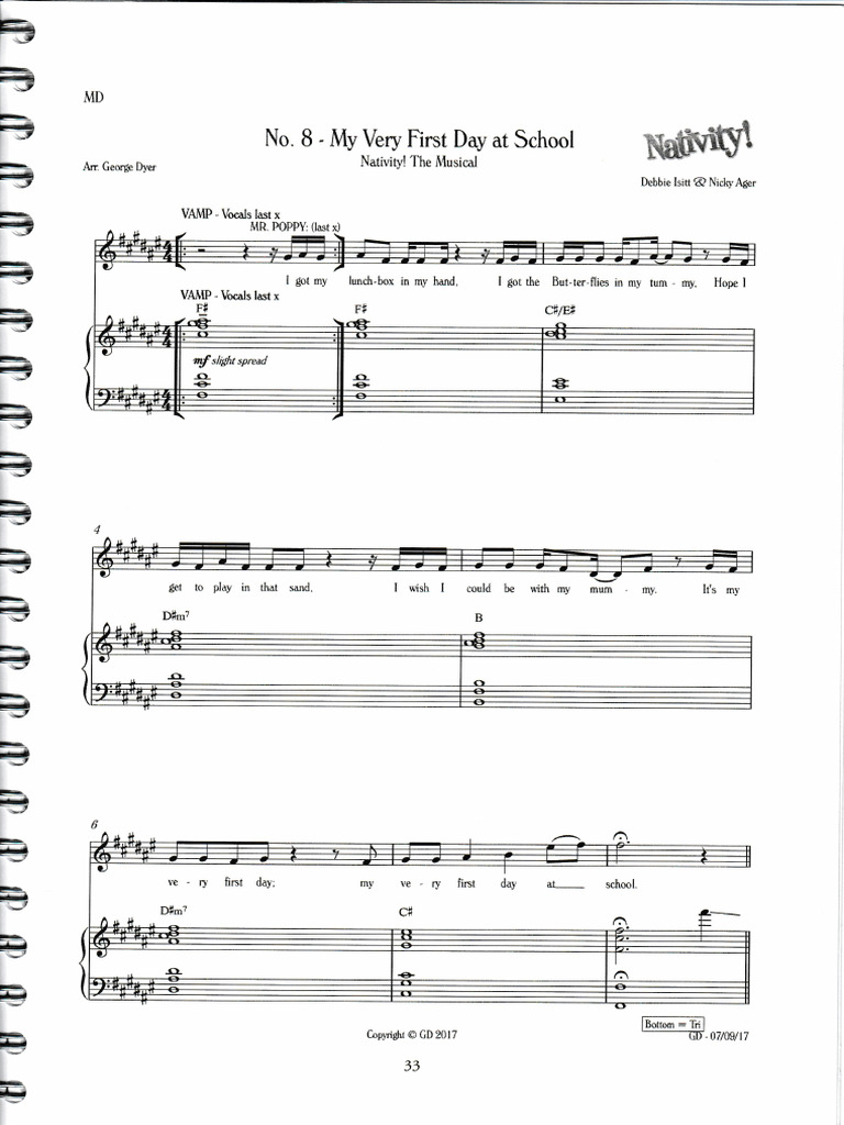 Mr Poppy- My Very First Day At School SHEET MUSIC | PDF