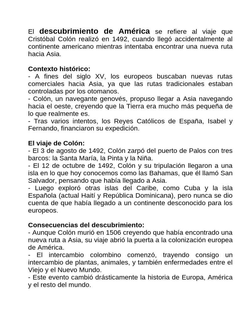 Descubrimiento de América-Colón | PDF | Cristobal colon