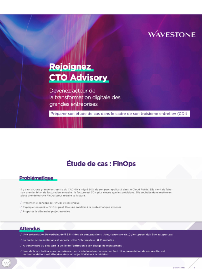 Wavestone CTO Advisory FinOps | PDF