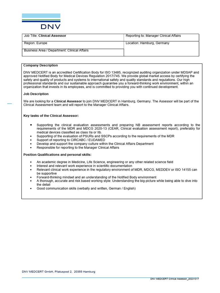 Medcert Clinical Assessor | PDF | Medical Device | Medicine