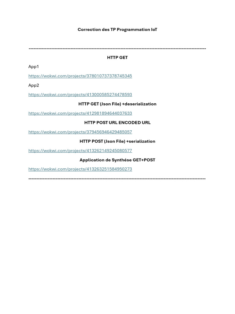 Correction Des TP Programmation IoT | PDF