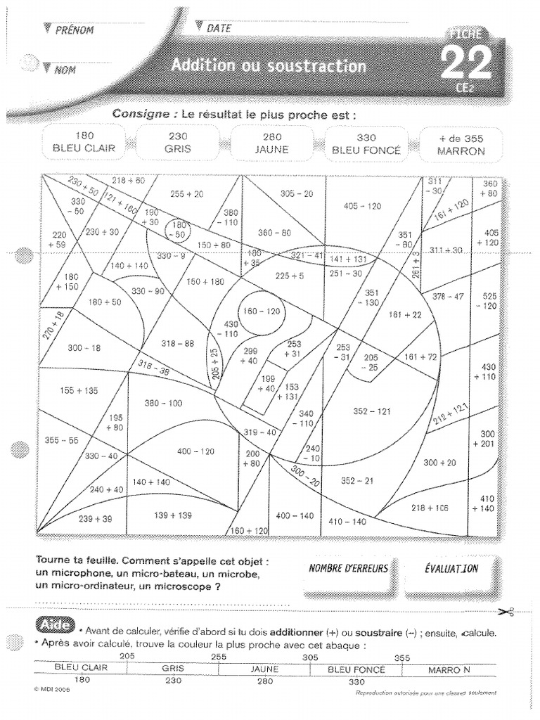 MDI - Coloriages Magiques Calcul CE2 (Glissés) | PDF