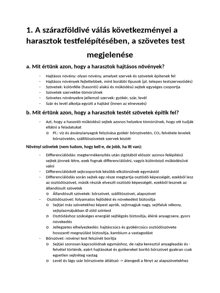 1.SzÃ¡razfÃ Ldivã© vÃ¡lÃ¡s Kã Vetkezmã©nyei A Harasztok testfelÃ©pÃ tÃ ...