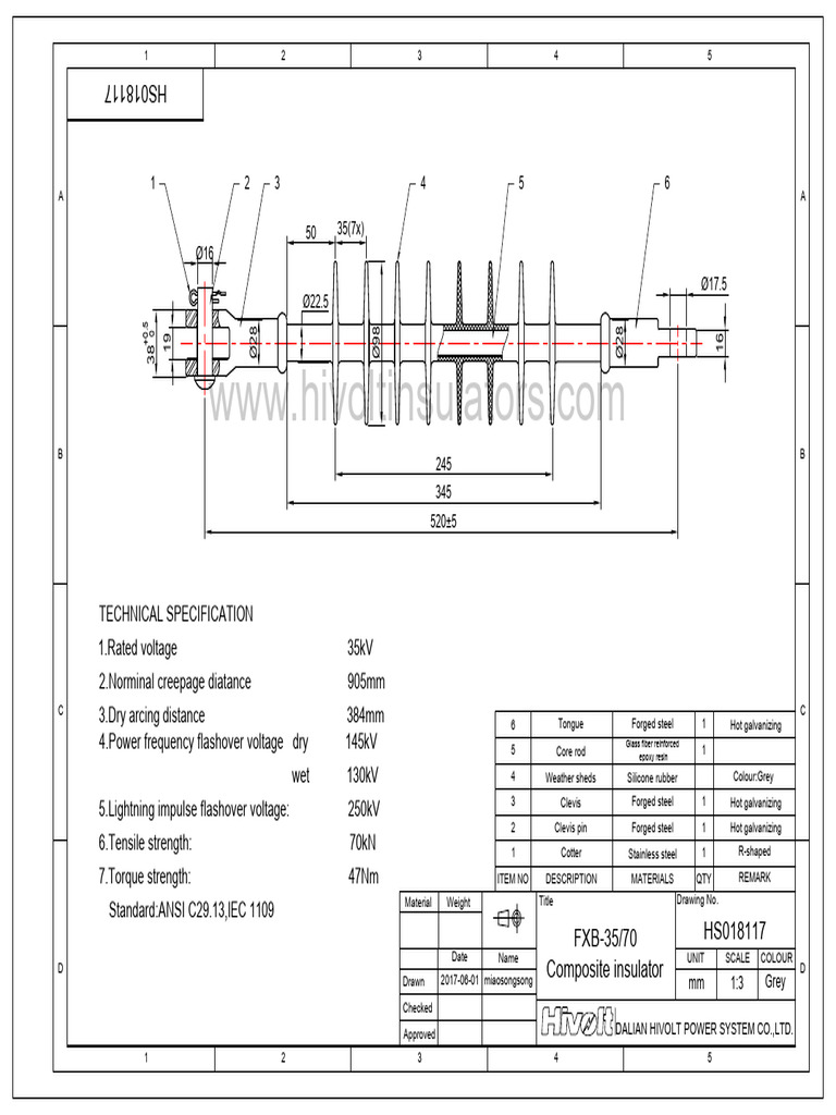 Insulator dwg | PDF | Insulator (Electricity) | Materials