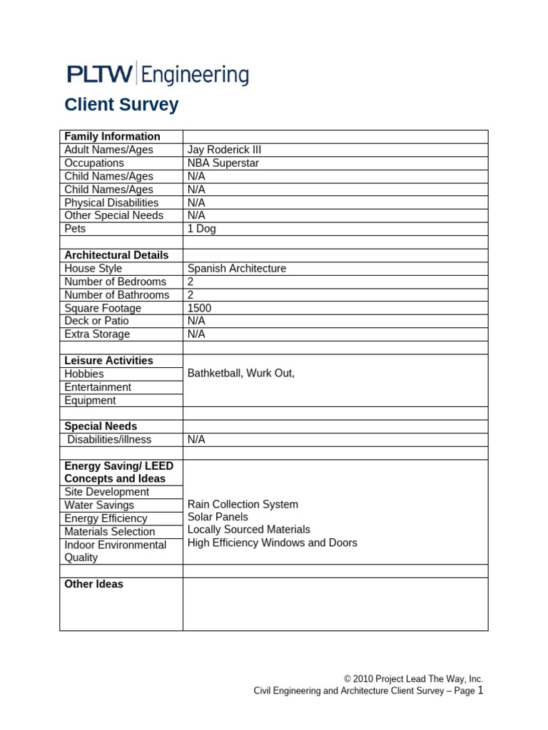 Civil Engineering Client Survey | PDF