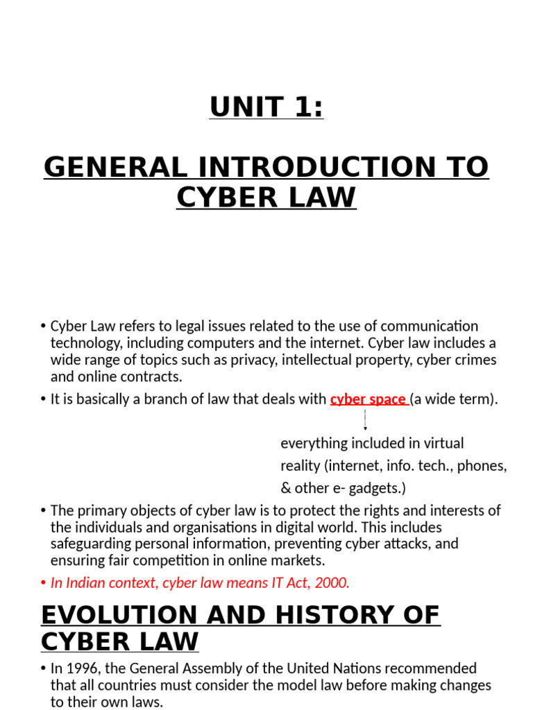 A...Introduction to Cyber Law 1 | PDF | Cybercrime | Common Law