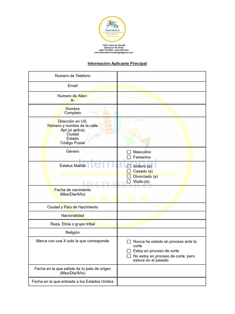 Formulario New Asilo | PDF