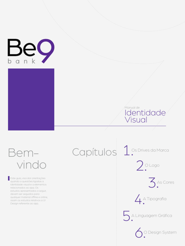 Guia de Identidade Visual Be9 Bank | PDF | Cor | Esboço