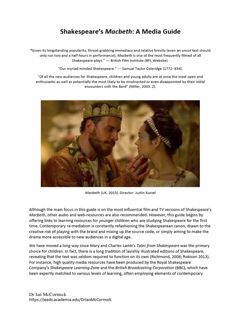 Macbeth_A_Media_Guide | PDF | Macbeth | William Shakespeare