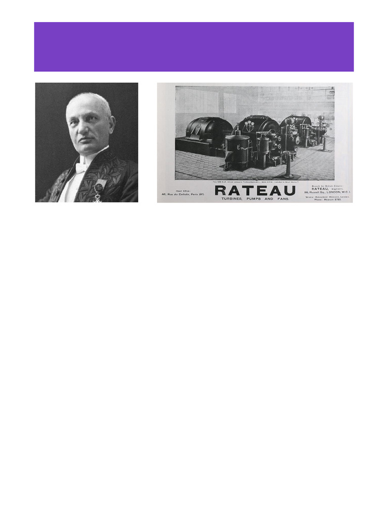 Auguste Rateau: Pioneer of Turbomachinery | PDF | Turbine | Turbocharger