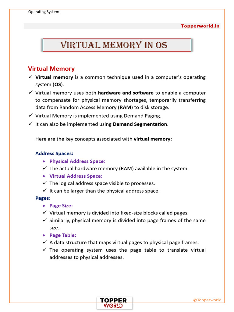 OS Virtual Memory | PDF | Computer Data Storage | Operating System