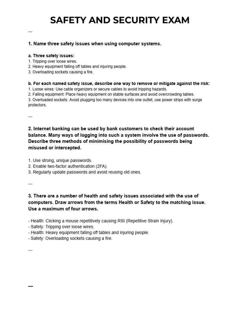 Safety_and_Security_Exam_ | PDF | Security | Computer Security