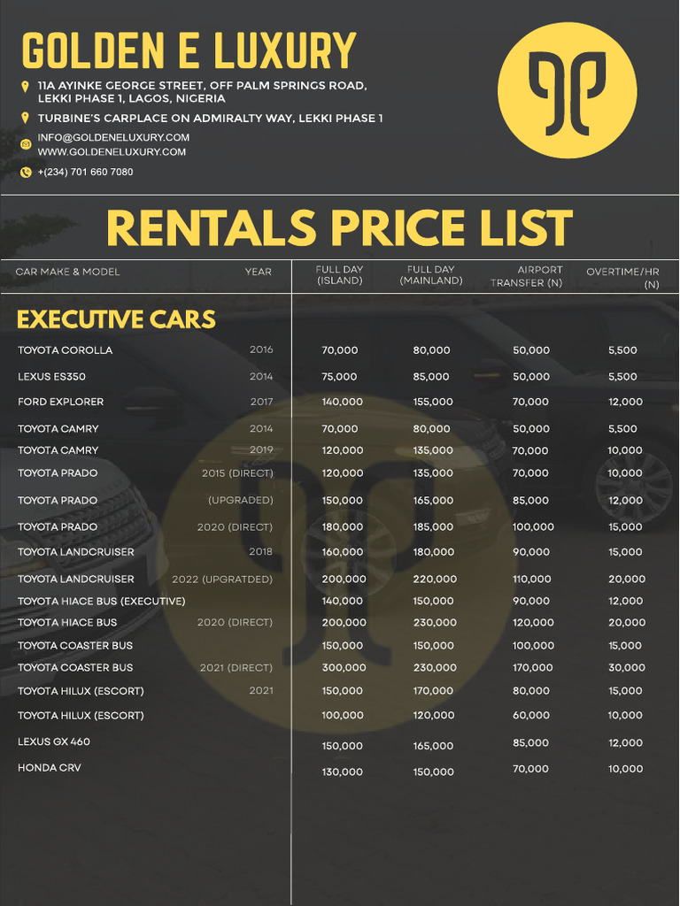Golden e Kuxury New Price List | PDF