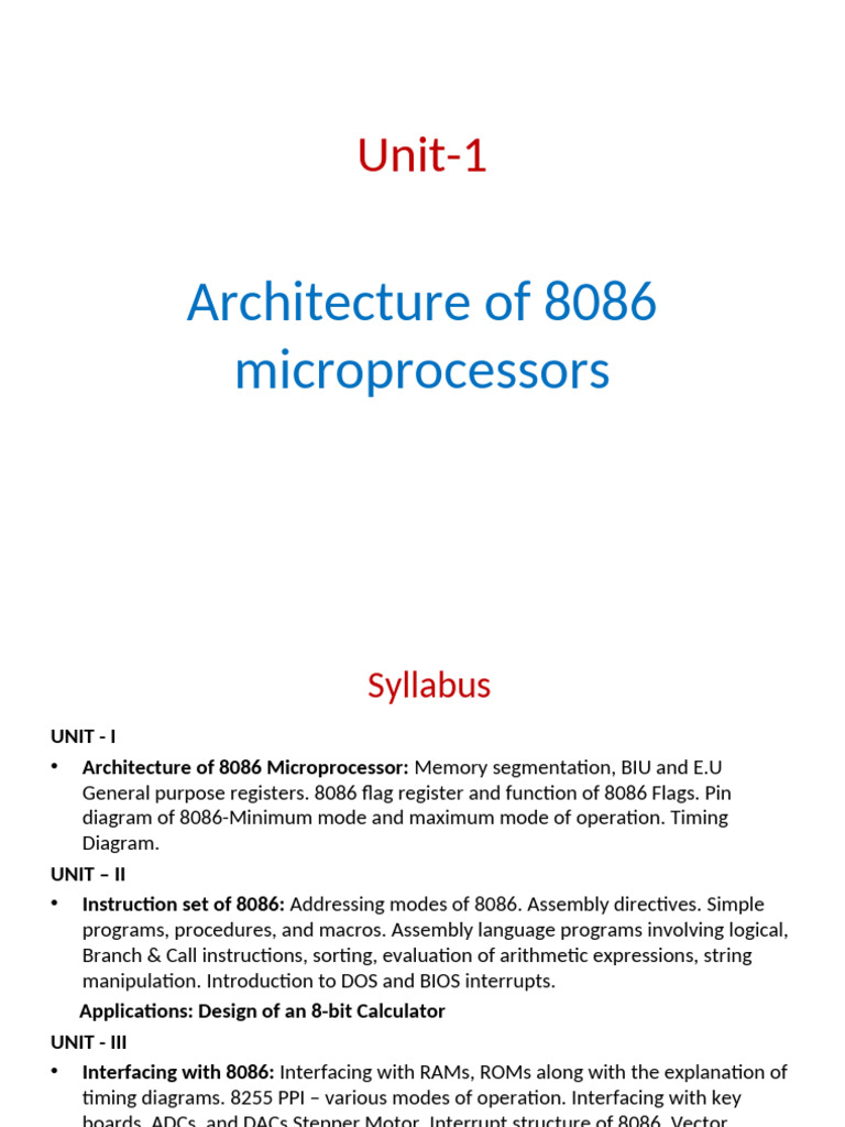 Unit 1 Mpmc 1 4 Pdf Central Processing Unit Microcontroller 9543