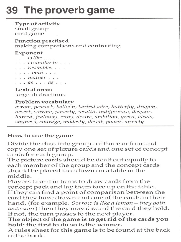 Proverb Game | PDF