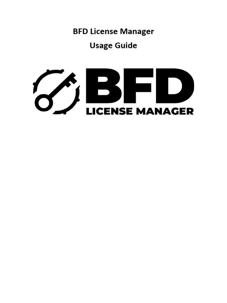 BFD License Manager User Manual | PDF | Login | Installation (Computer ...