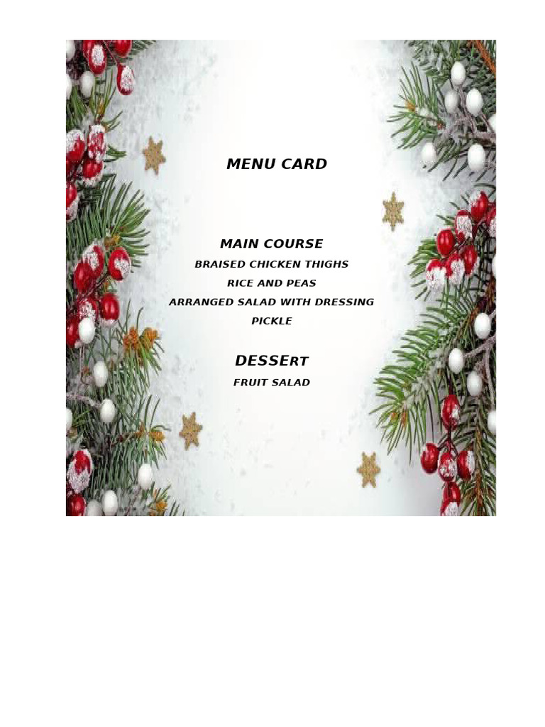 Sba2 Foods MENU CARD | PDF