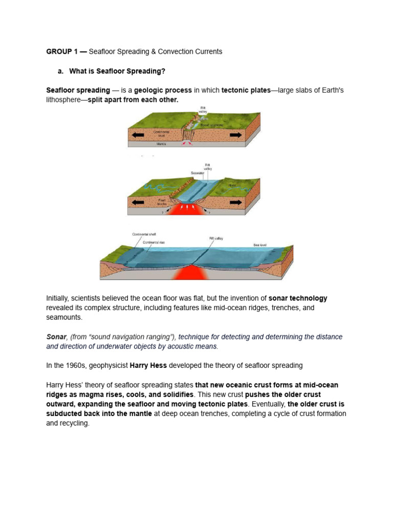 Seafloor Spreading and Convection Currents | PDF | Plate Tectonics ...