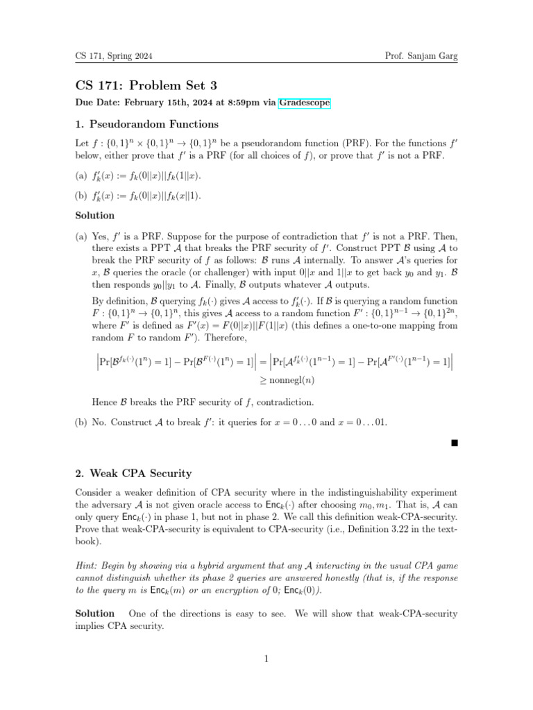 hw3 Sol Cryptosheet | PDF | Cyberwarfare | Security