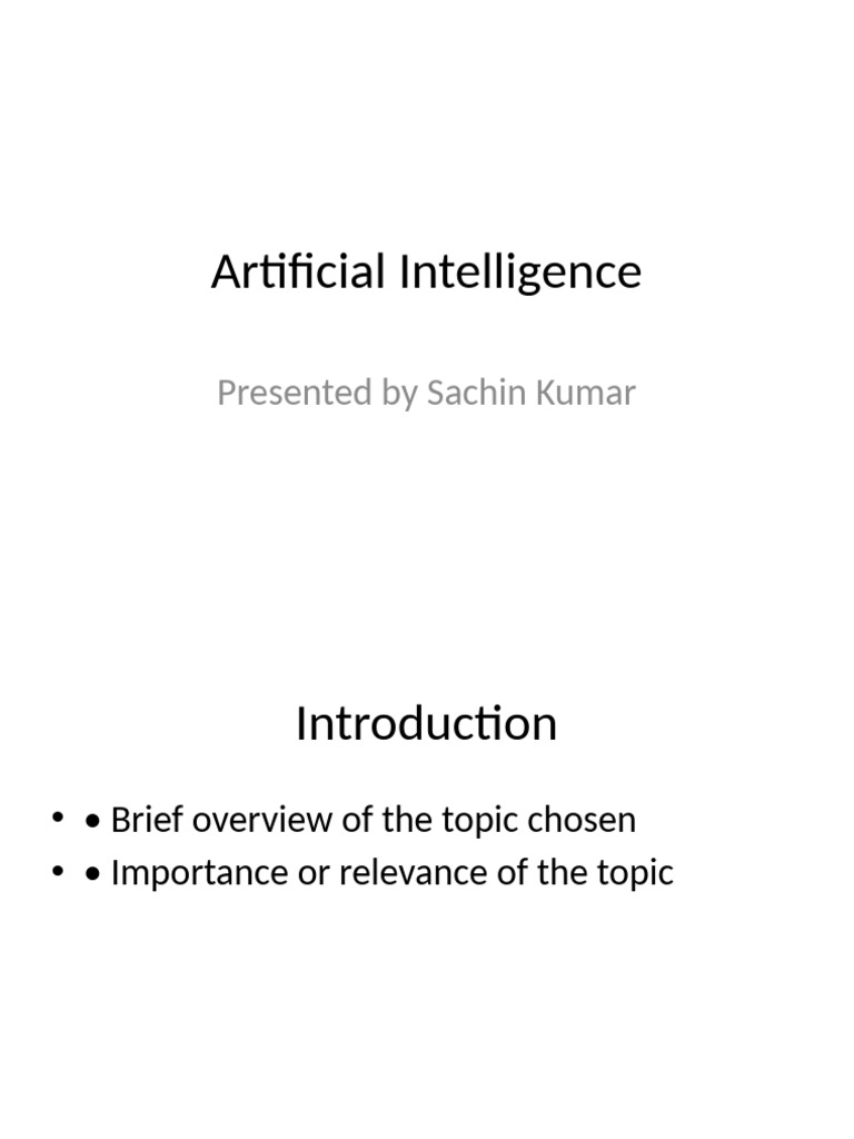 AI Presentation Sachin Kumar | PDF