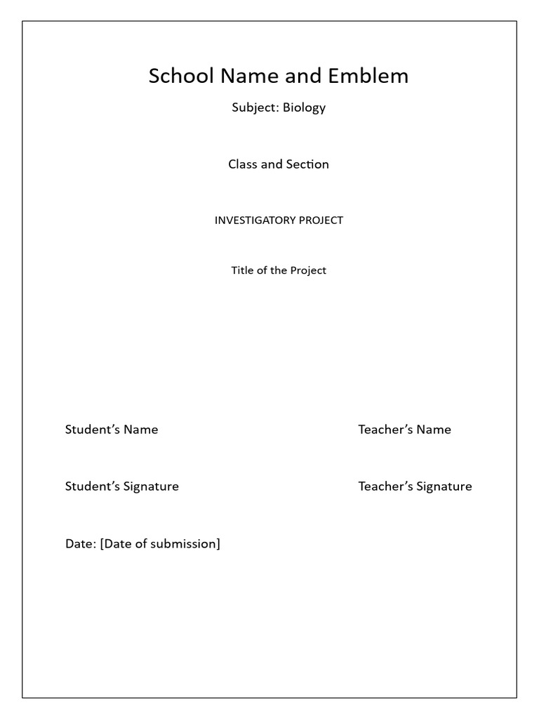 Class 12th Format of Title, Acknowledgement, Certificate | PDF