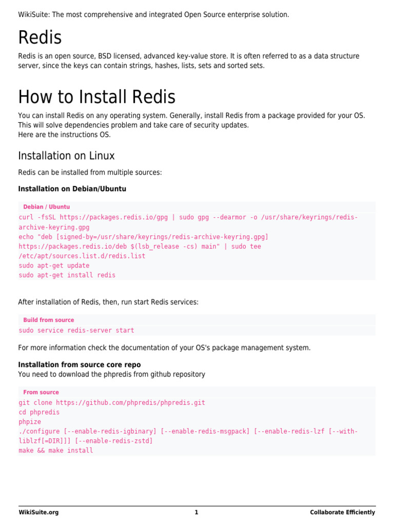 Redis | PDF | Software | System Software