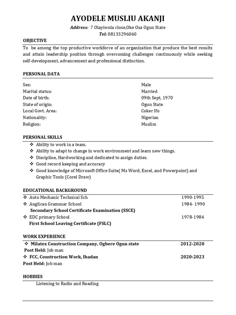 Ayodele Musliu CV | PDF