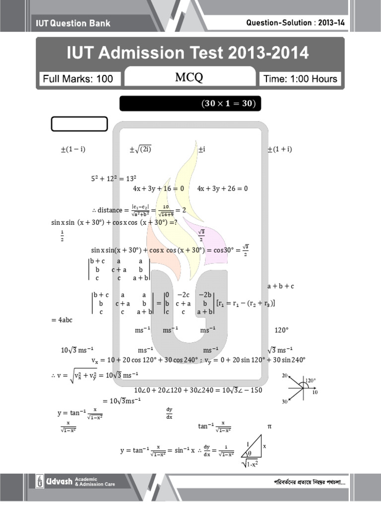 IUT Question Bank (PDF Book) | PDF | Analytic Geometry | Geometry