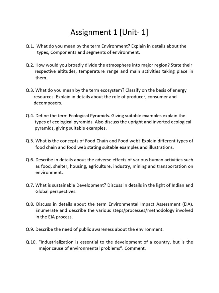 EVS_Assignment | PDF | Natural Environment | Food Web
