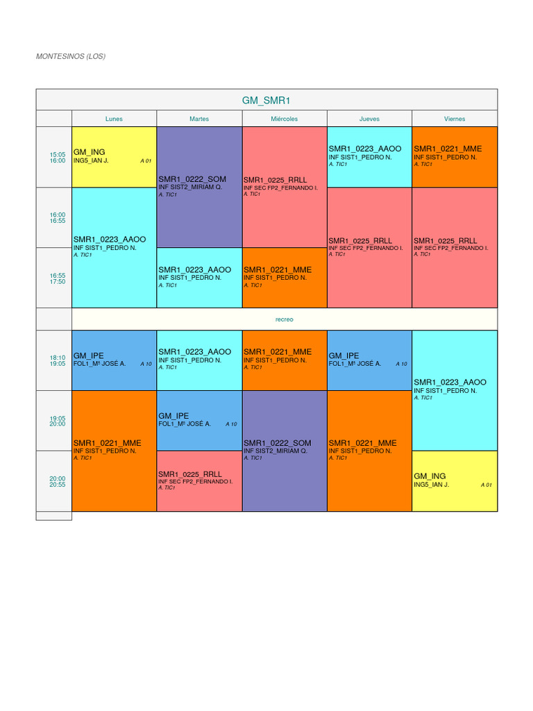 horario_grupo1ºSMR | PDF