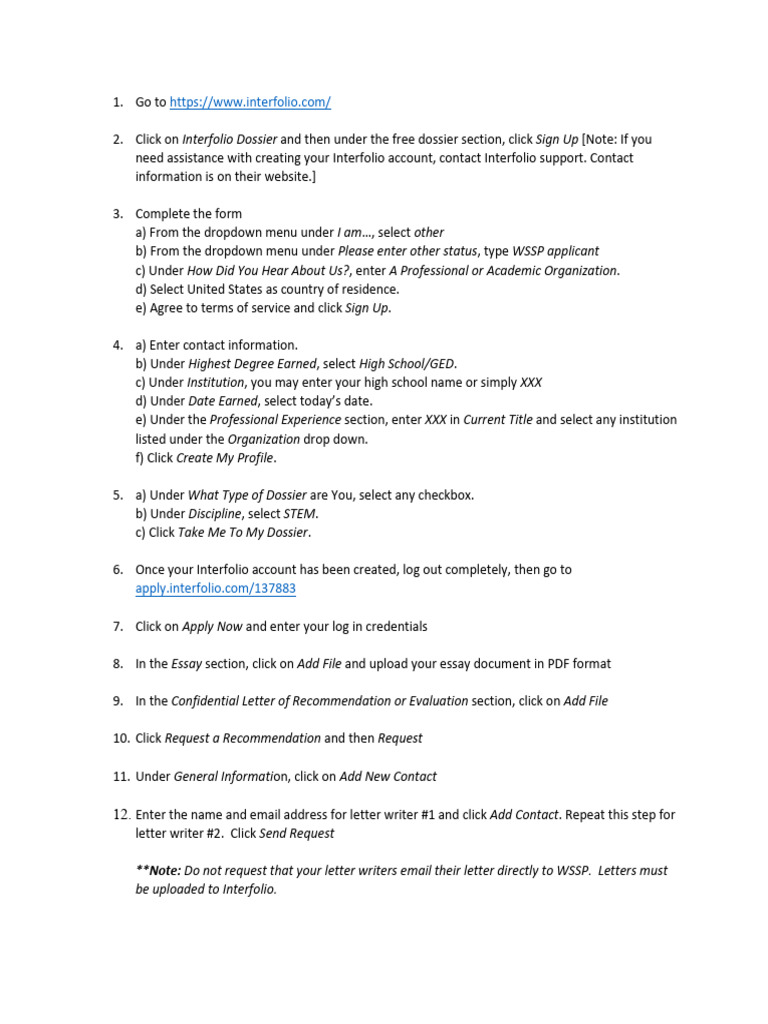 Interfolio Instructions | PDF