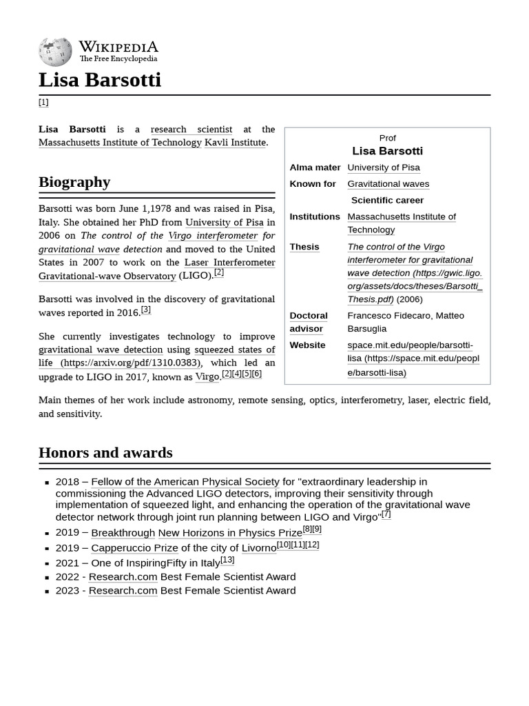 Lisa_Barsotti | PDF | Ligo | Gravitational Wave