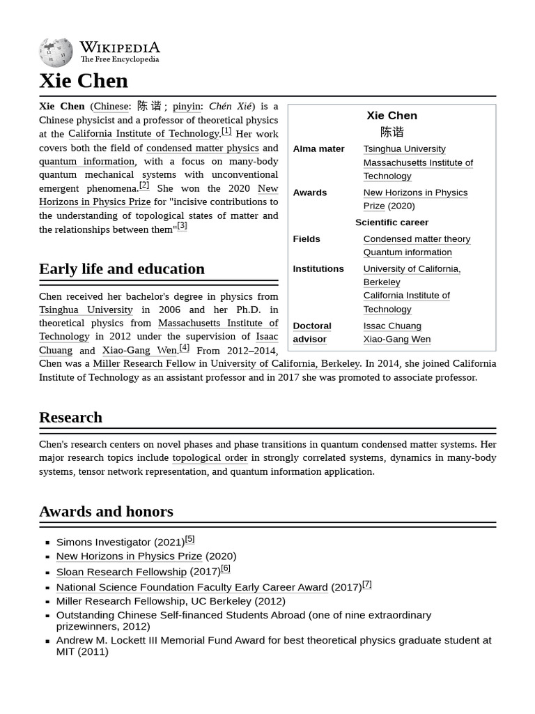 Xie_Chen | PDF | Quantum Mechanics | Physical Sciences