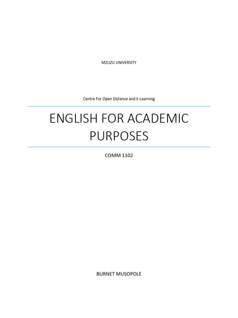 English for Academic Purposes Course Guide | PDF | Reading ...