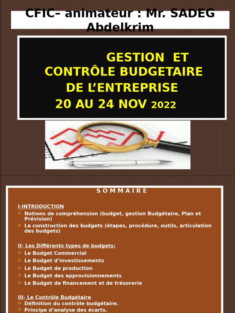 La Gestion Budgétaire | PDF | Budget | Prévision économique