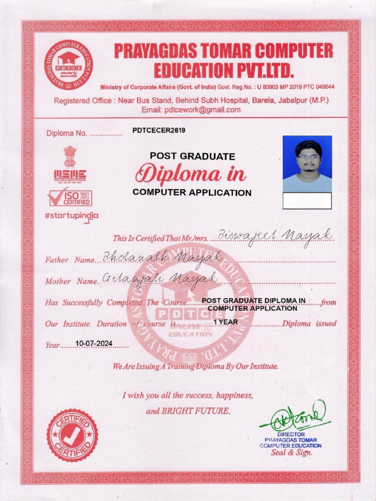 Pgdca certificate | PDF Pgdca certificate | PDF