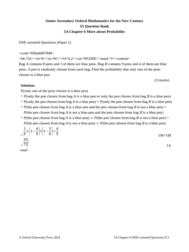 OSM_QB_5A06_DSE_oriented_e | PDF | Expected Value